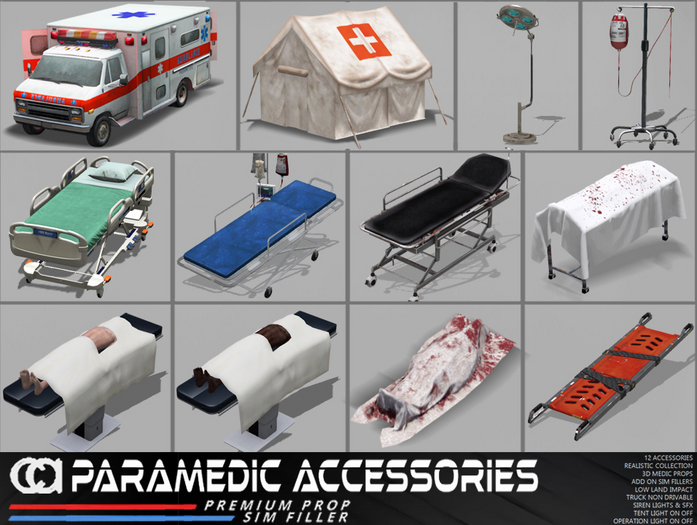 Second Life Marketplace - [CA] THE PREMIUM PROPS PARAMEDIC ACCESSORIES